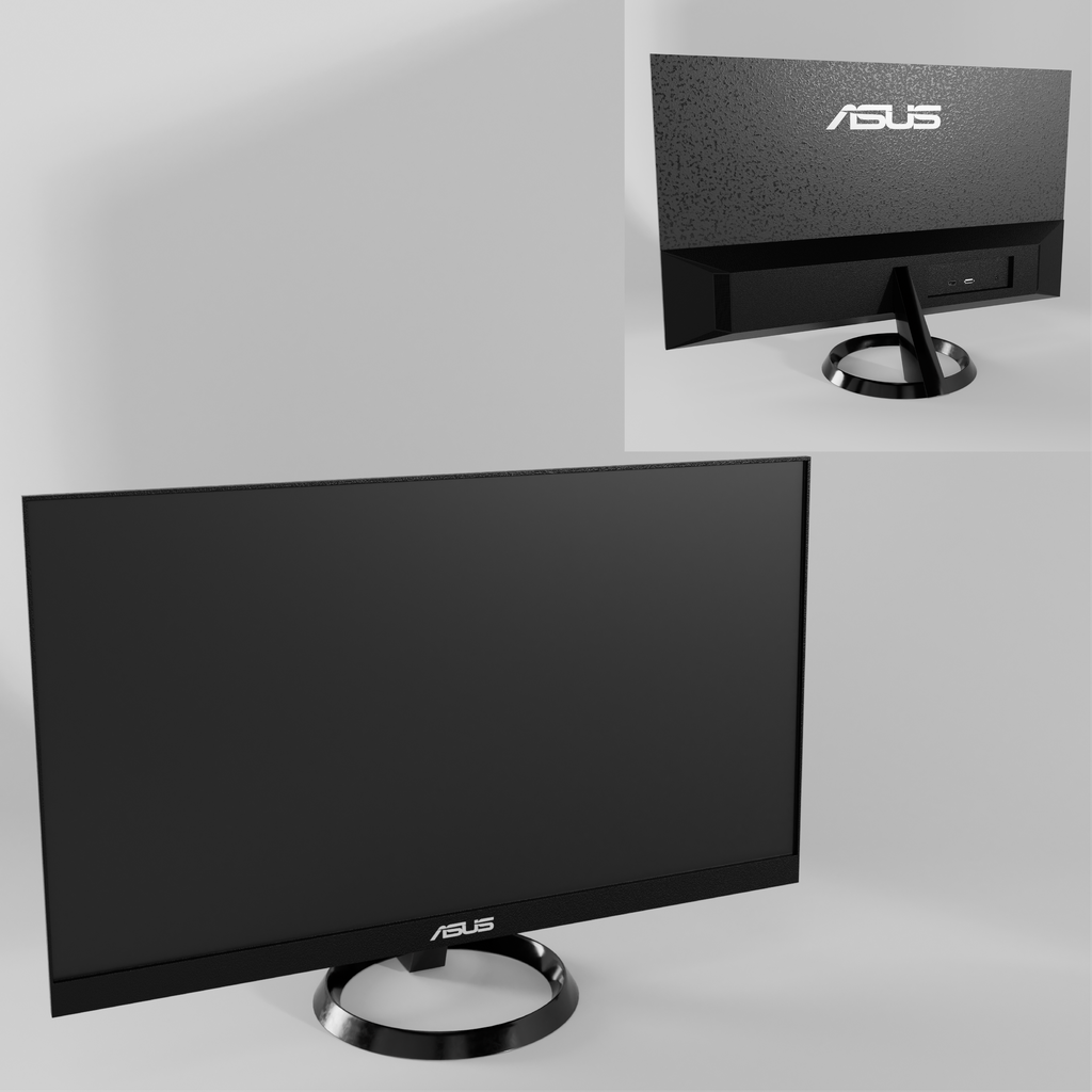 Black ASUS VZ249HE-W LED monitor | FREE Monitors models | BlenderKit