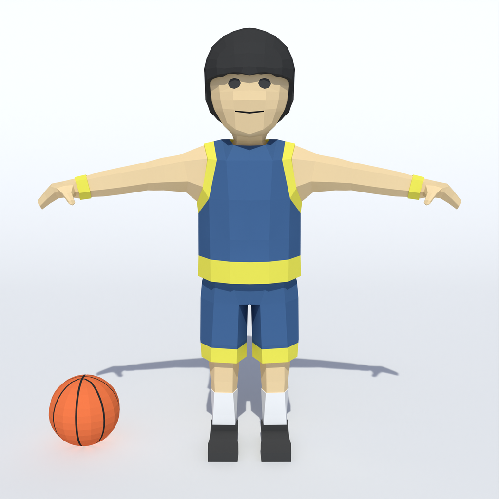 Low Poly Basketball Player Rigged | Men models | BlenderKit