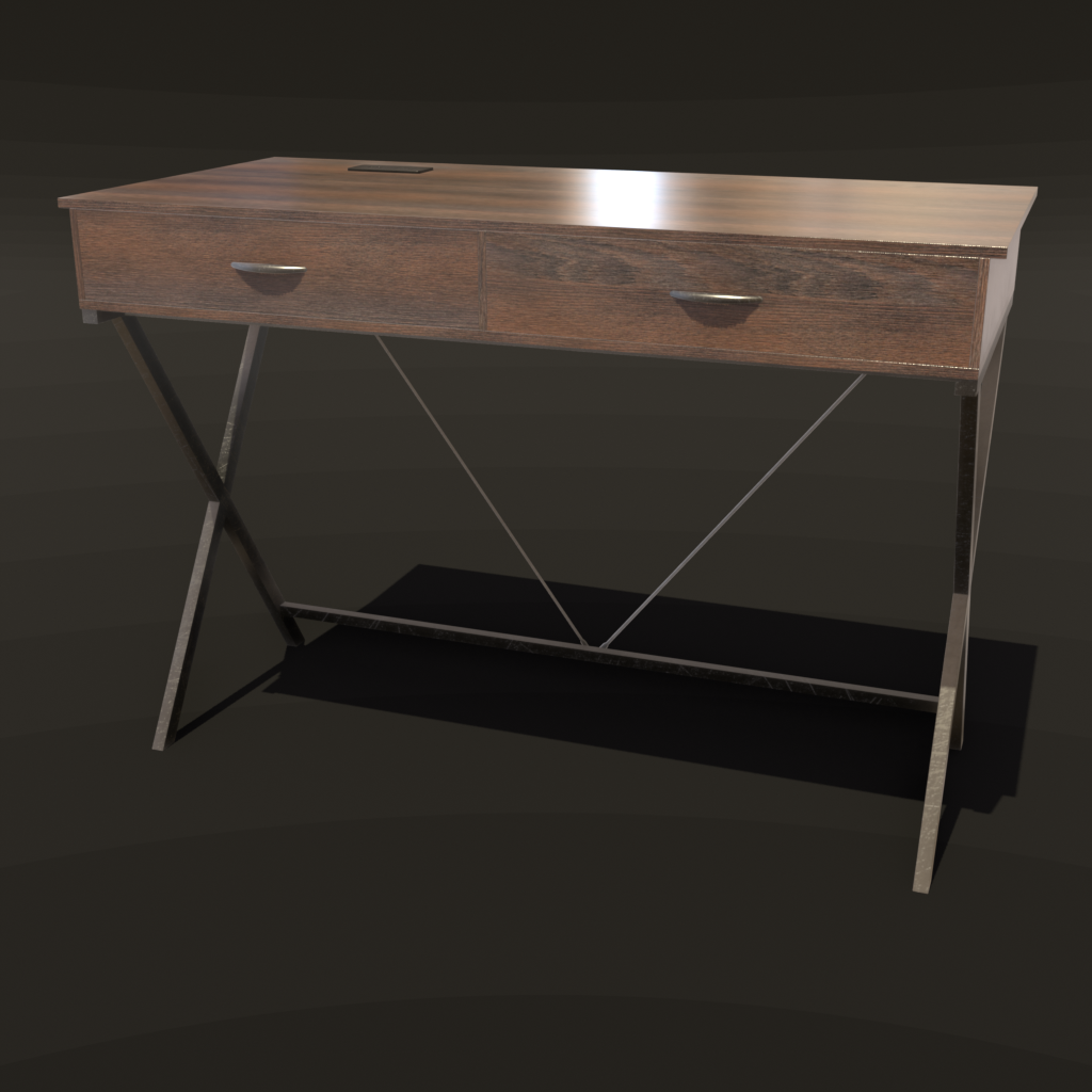 Side Decor Desk with Drawers | Desks models | BlenderKit