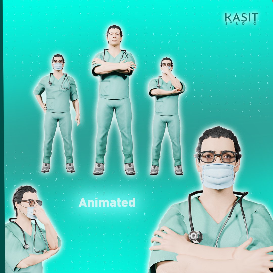 A Nurse Animated Rigged | Men models | BlenderKit