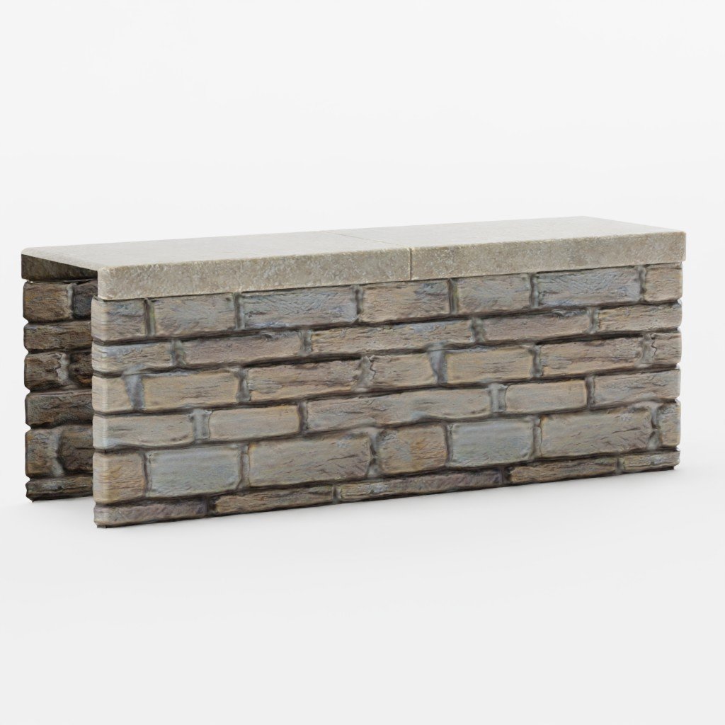 Stone Wall Section 2 | Stone Panels models | BlenderKit