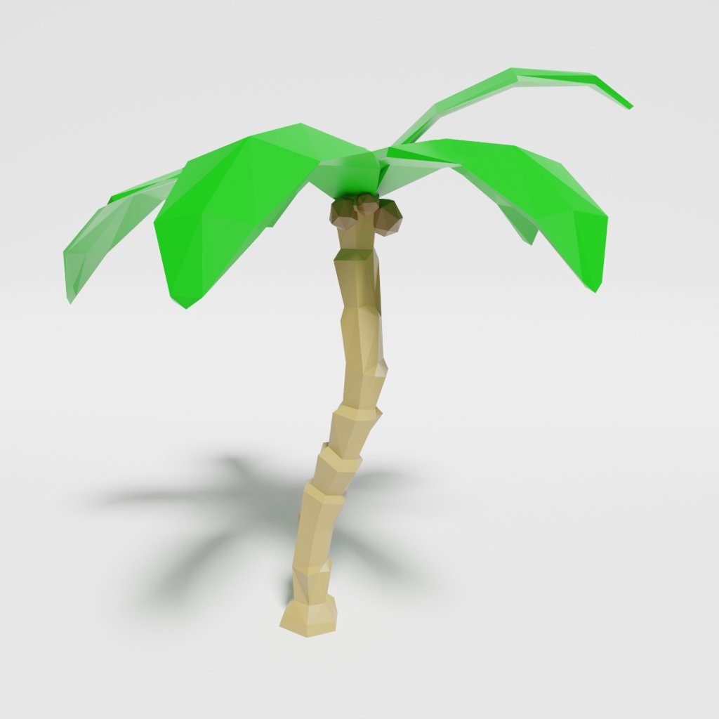 Low Poly Palm Tree | Trees models | BlenderKit