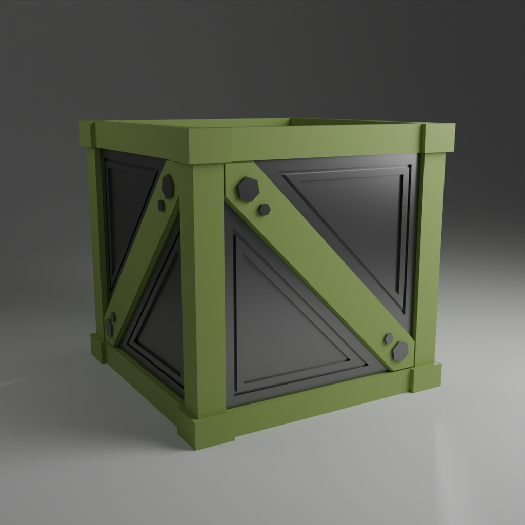 Low Poly Reinforced Storage Crate | Architecture models | BlenderKit