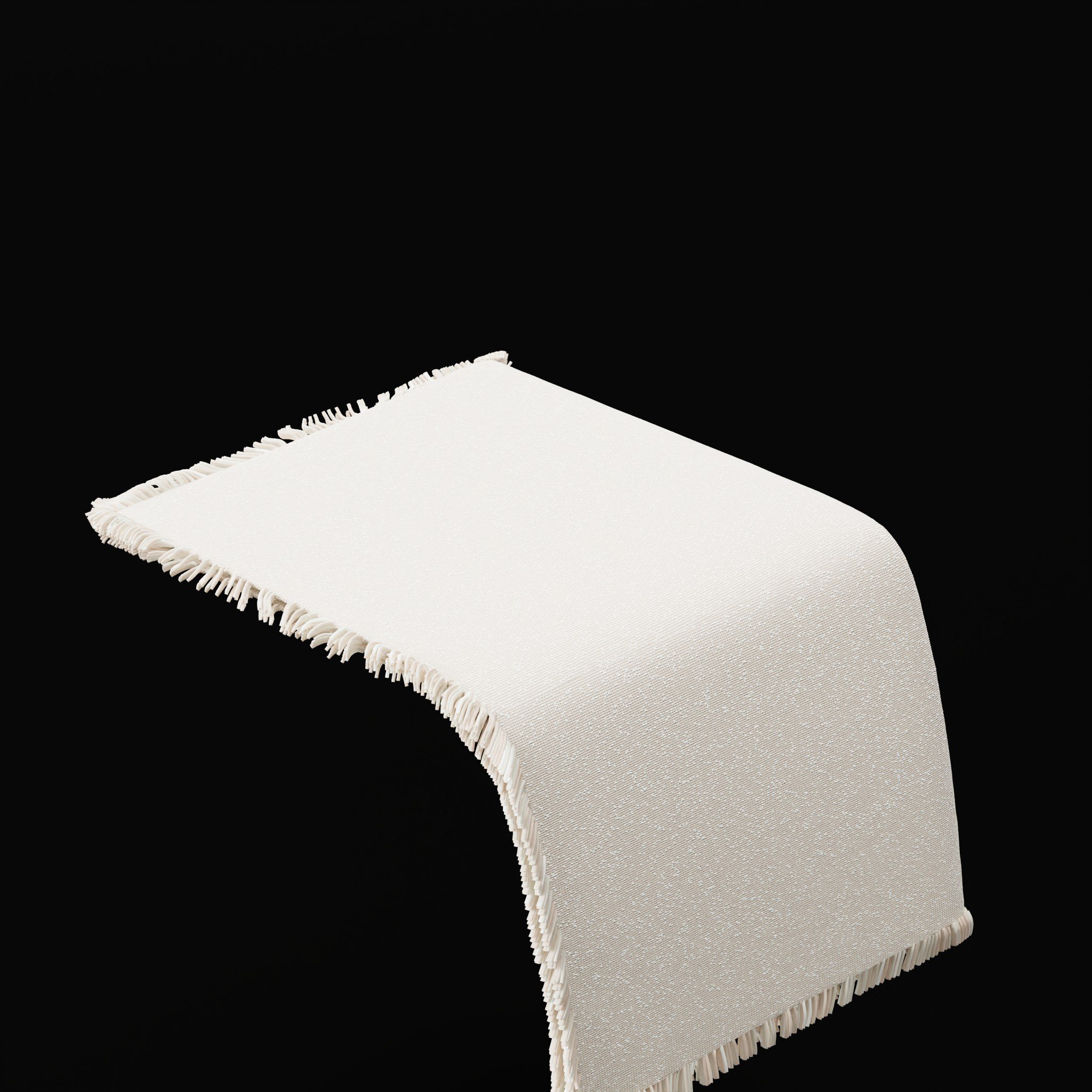Folded Rectangular Tassled Tablecloth | Textile models | BlenderKit