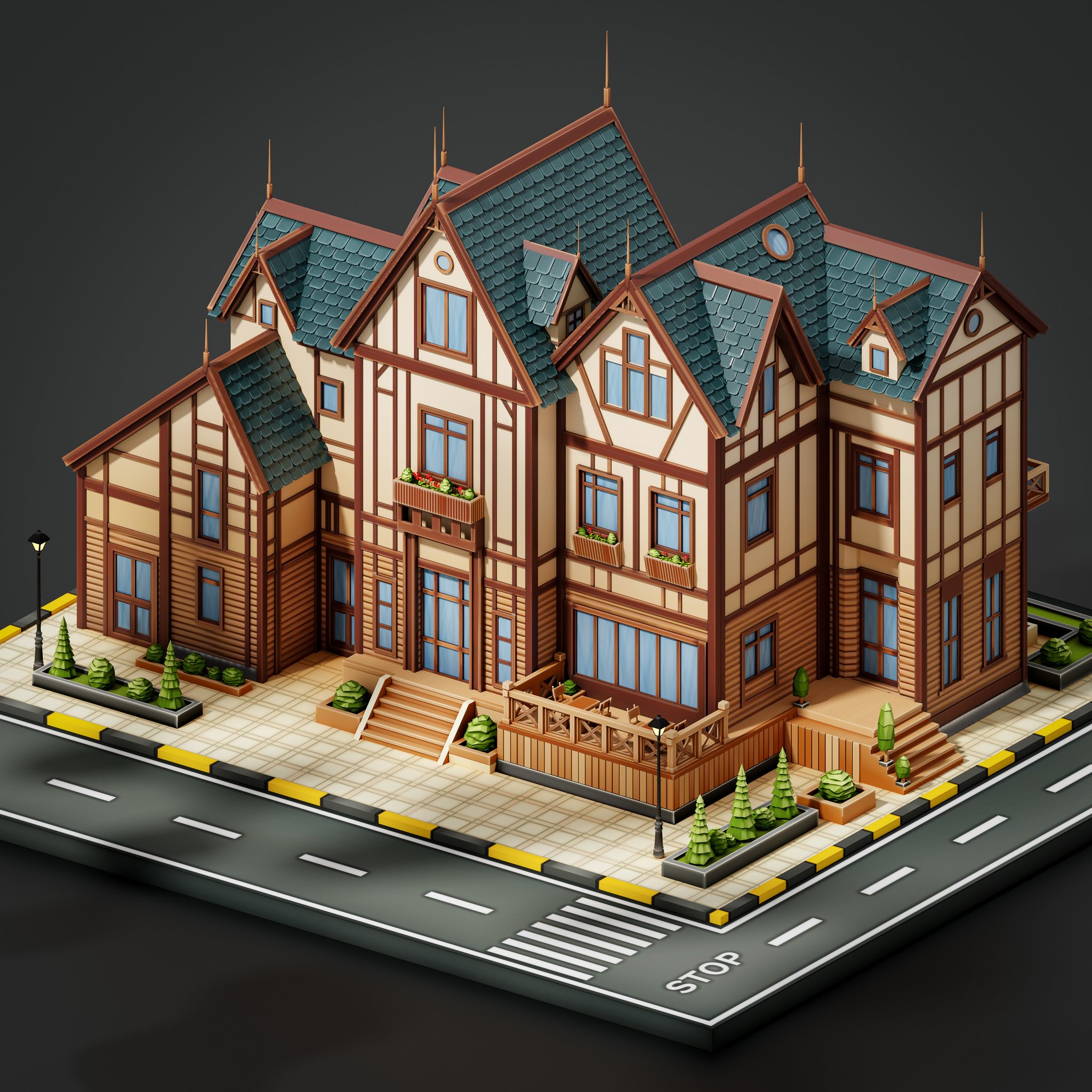 Townhouse | Architectural Scenes models | BlenderKit