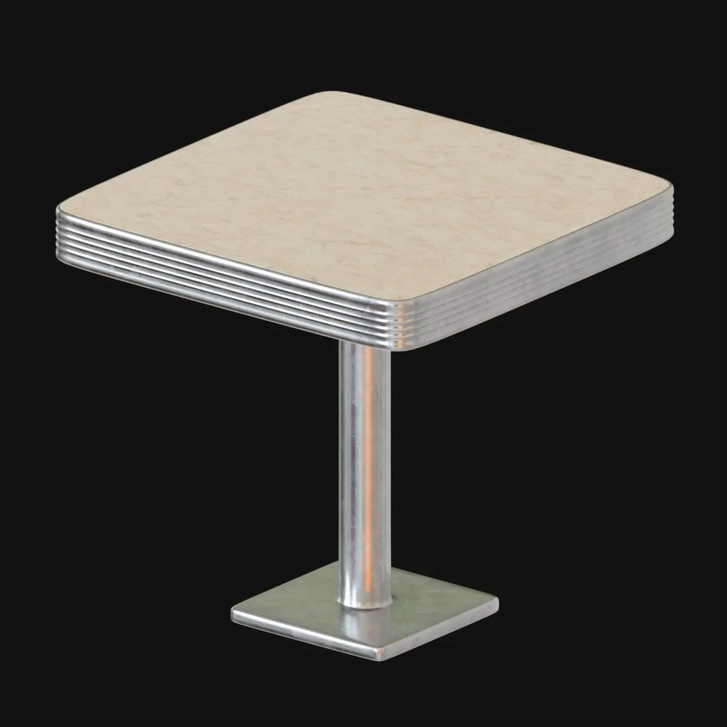 Retro Diner Square Table | FREE Tables models | BlenderKit