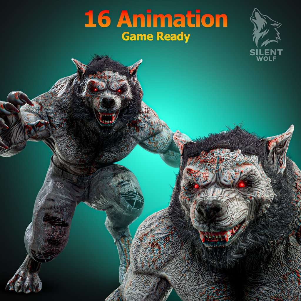 Werewolf-Rigged-Animated | Monsters & Creatures models | BlenderKit