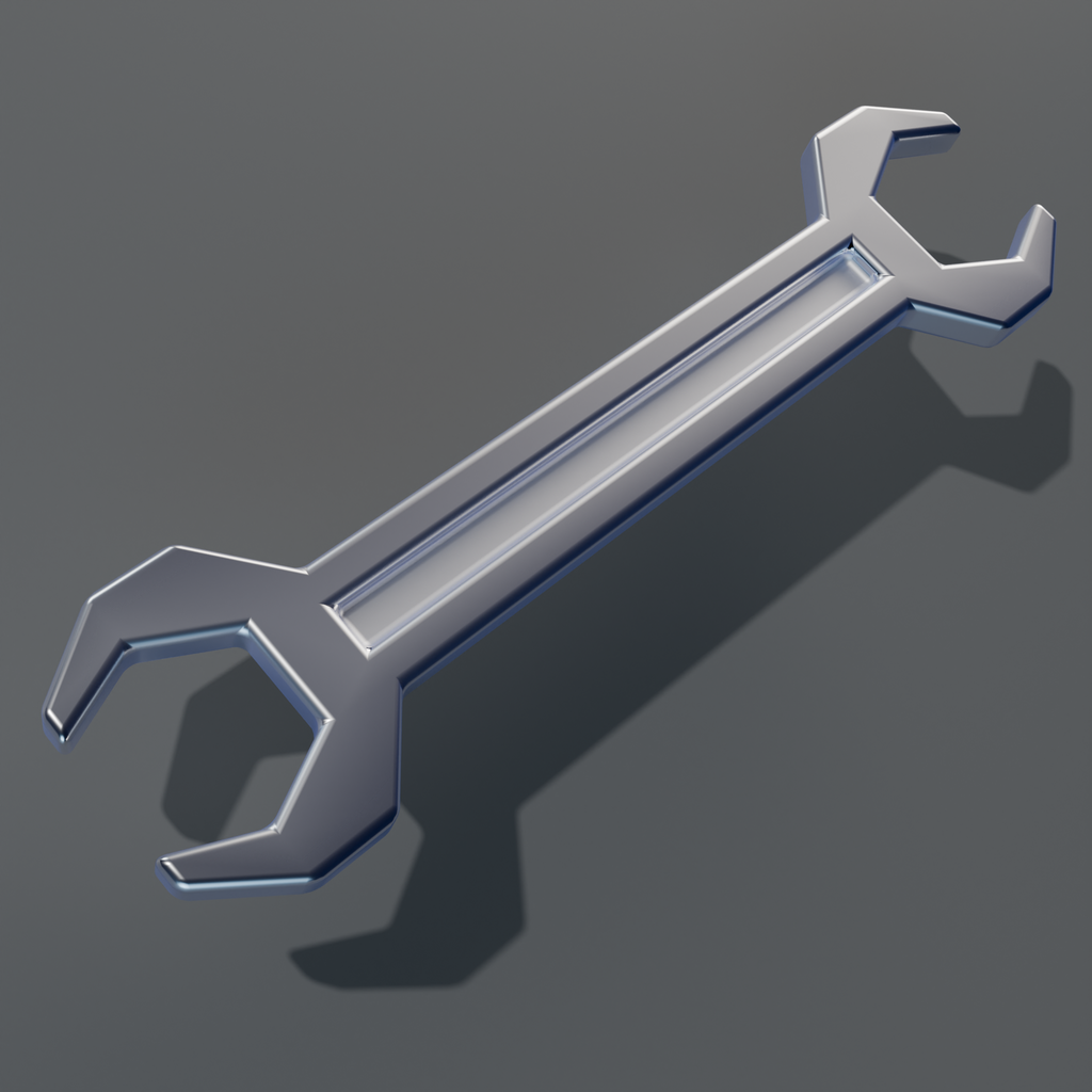 Cartoony wrench | FREE Handtools models | BlenderKit