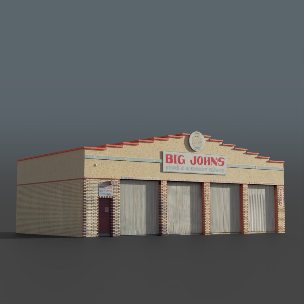 BG Buildings - Big Johns Shop | 3D Commercial models | BlenderKit