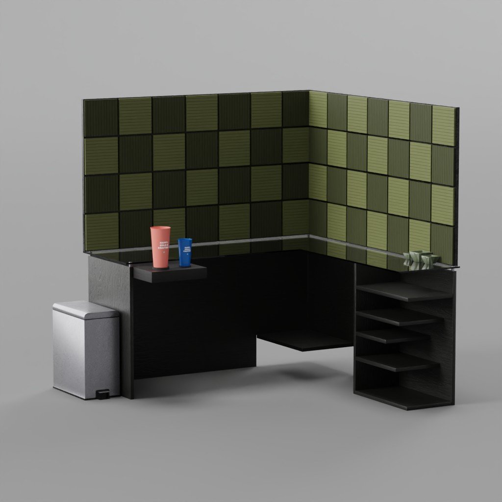 "L" Desk | Office Tables models | BlenderKit