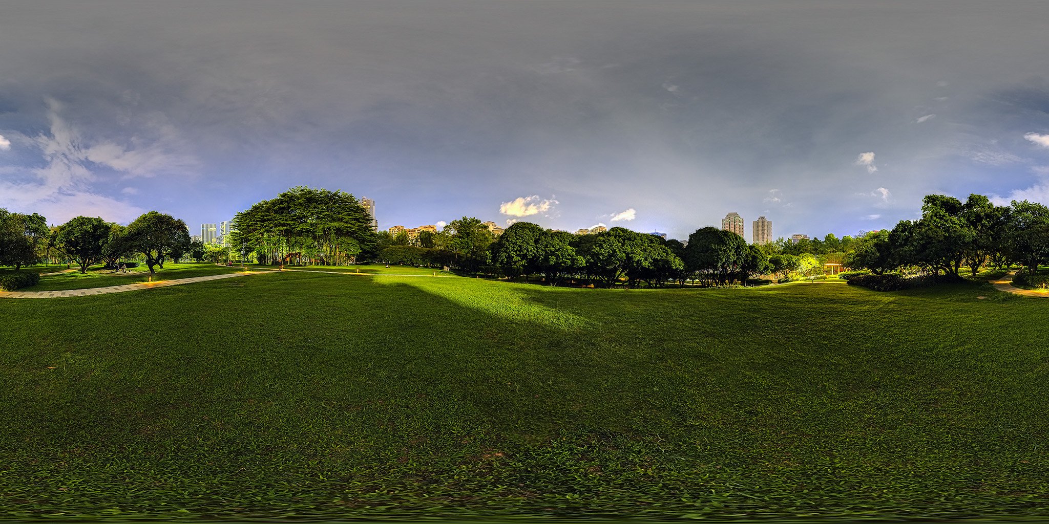 Green grass at night | Nighttime Environments HDRis | BlenderKit