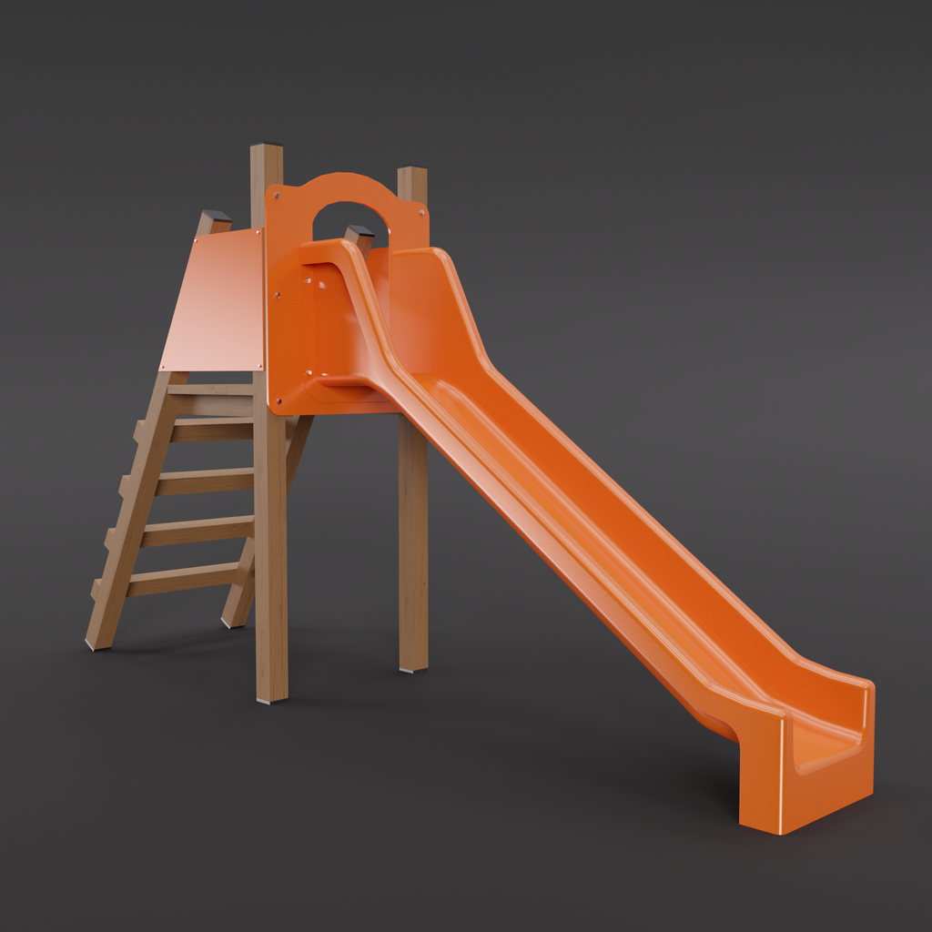 Orange slide | Playgrounds models | BlenderKit