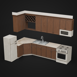 Old NYC Apartment Kitchen Set | Kitchen Sets models | BlenderKit