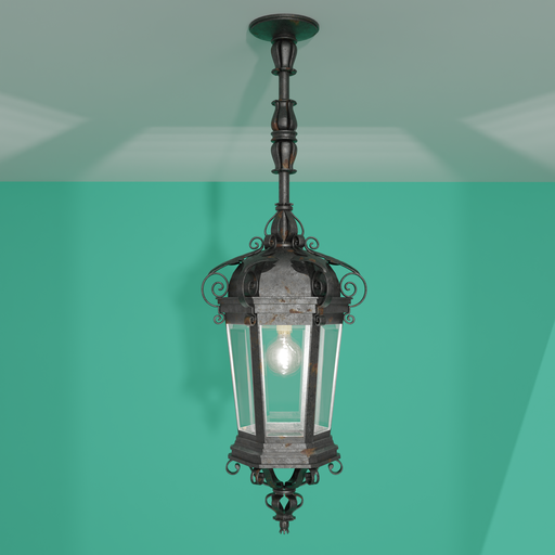 Vintage Wrought Iron Ceiling Lamp | FREE Ceiling Lights models | BlenderKit