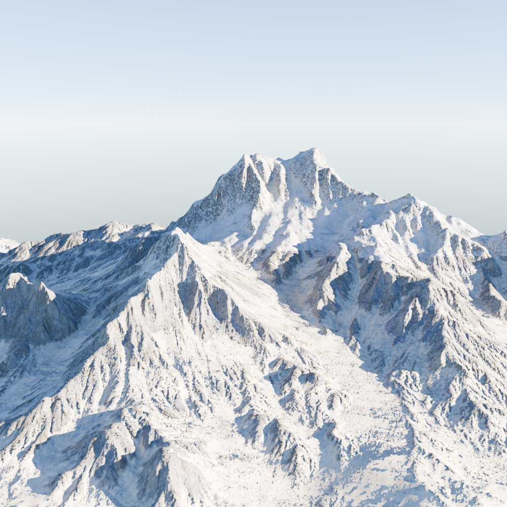 Snowy Mountain Landscape | Terrains models | BlenderKit