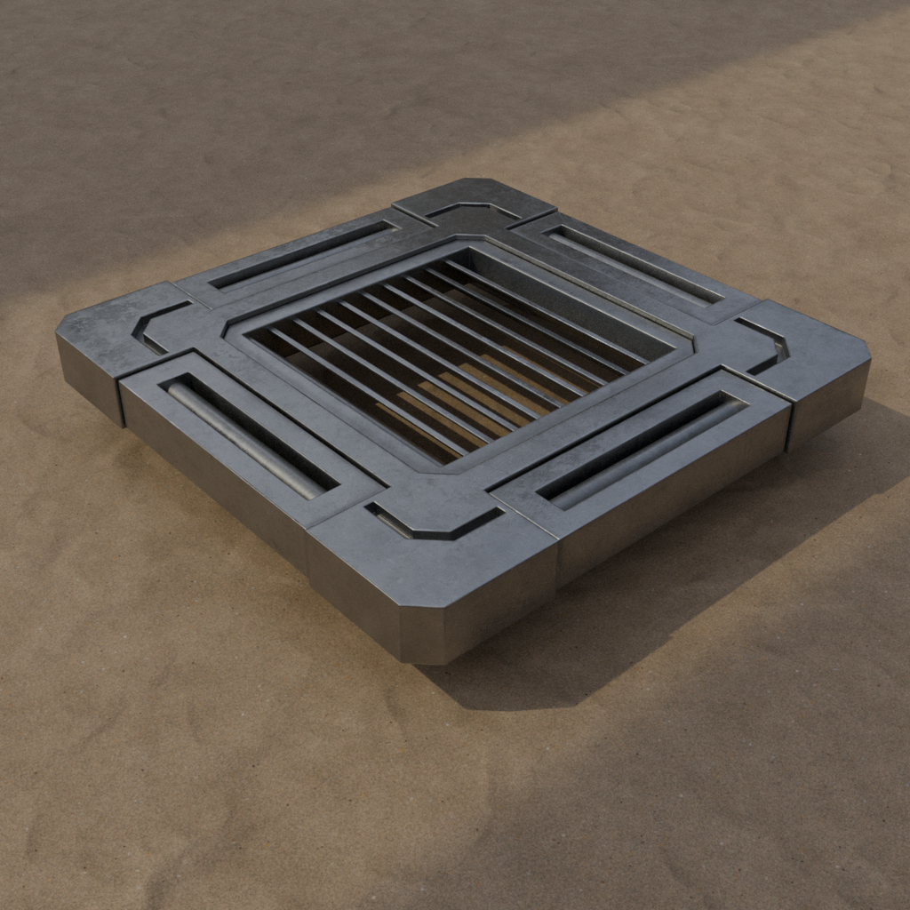 BlenderKit | Download the 02 Sci-Fi Industrial Air Vent Cover model