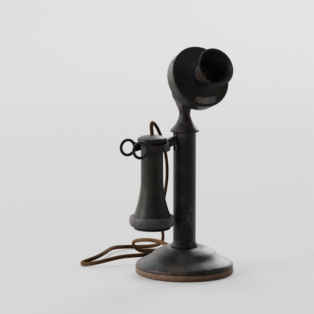 Antique Candlestick Telephone | Miscellaneous models | BlenderKit
