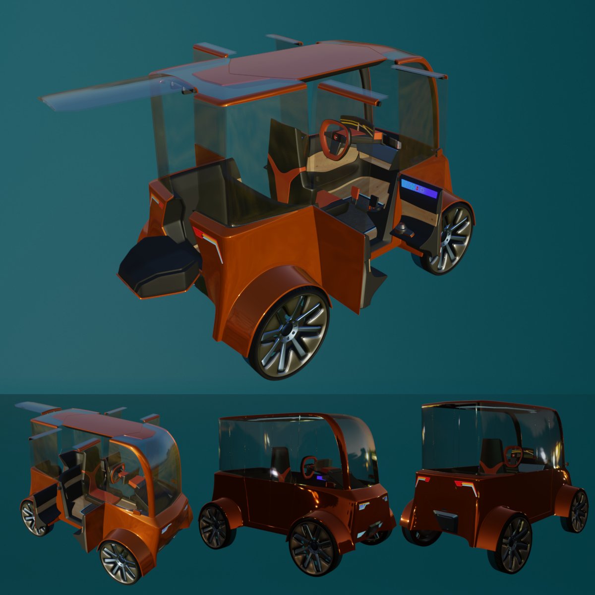 Concept styled single seat commuter | Concept Cars models | BlenderKit