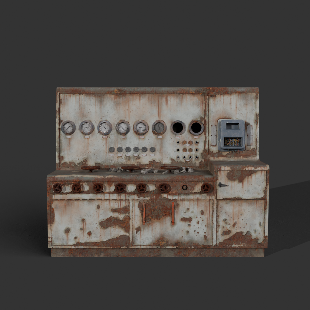 Rusty controll panel | FREE Industrial Machinery models | BlenderKit