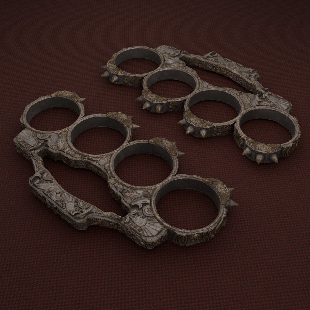 Iron Spiked Knuckles | FREE Weapons & Armors models | BlenderKit
