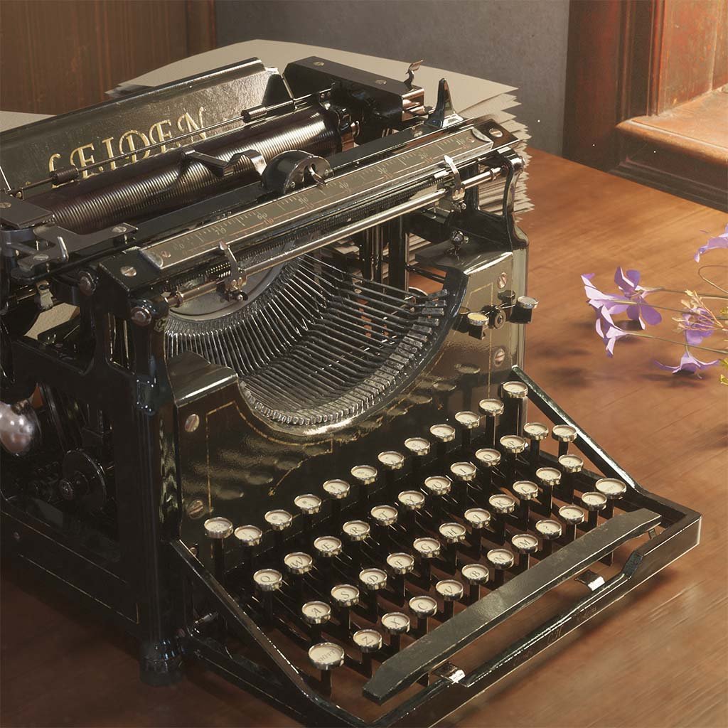 Typewriter for Violet Evergarden | Industrial Machinery models | BlenderKit