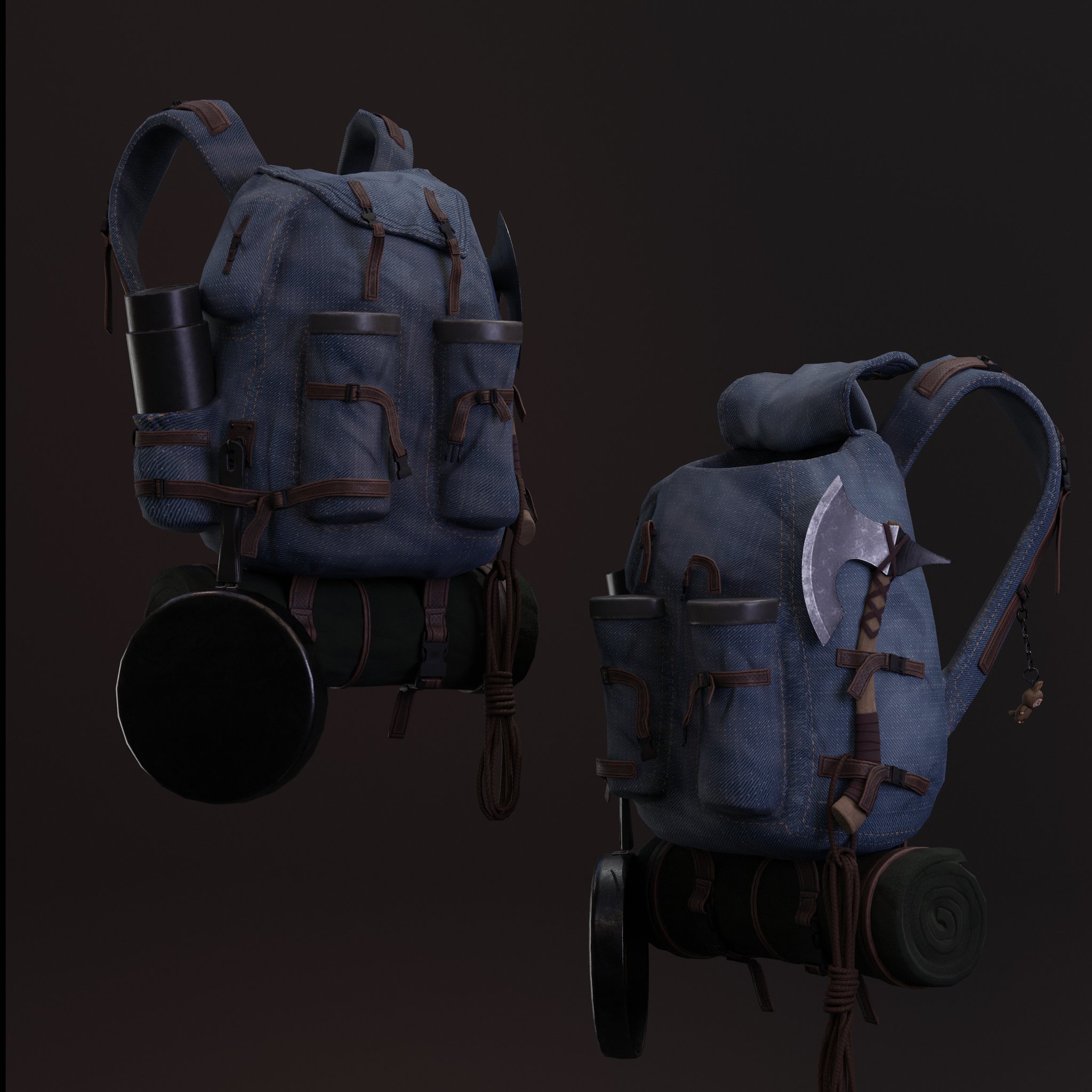 Adventure Survival Backpack | Bed sheets models | BlenderKit