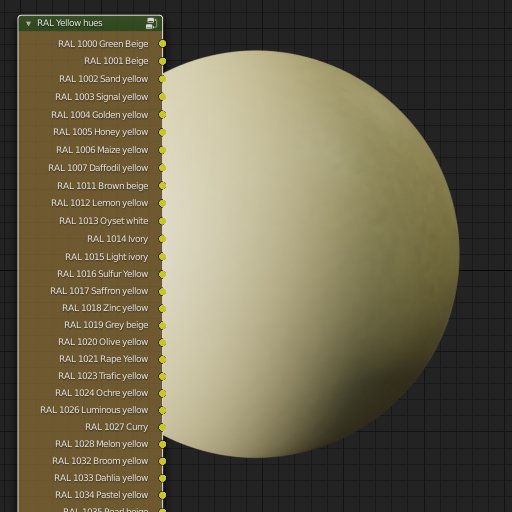 RAL Classic Yellow hues | FREE tech materials | BlenderKit