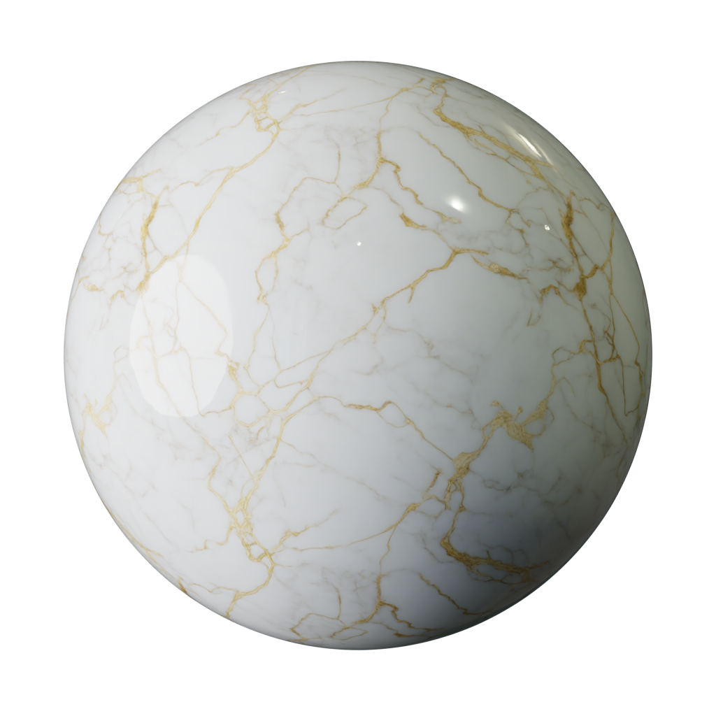 Luxurious White Marble with Gold Veins | FREE marble materials | BlenderKit