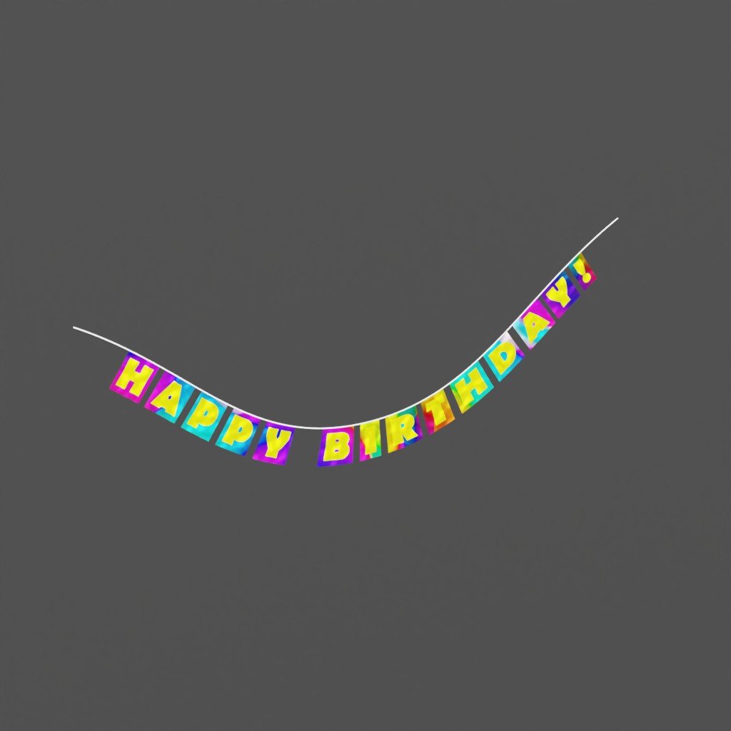 HAPPY BIRTHDAY! garland | FREE Holiday Decorations models | BlenderKit