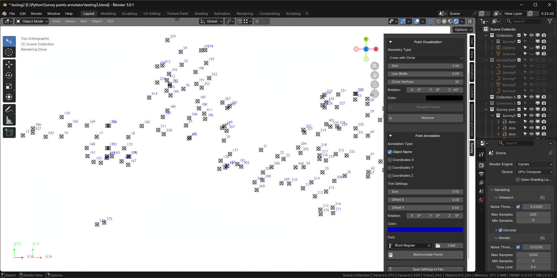 Survey Points Annotator – Geodetic & Construction Workflow | BlenderKit