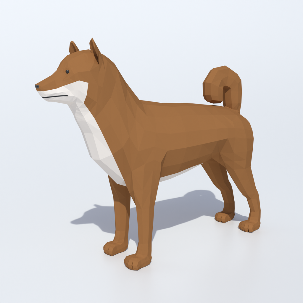 Low Poly Shiba Inu Dog | Mammals models | BlenderKit