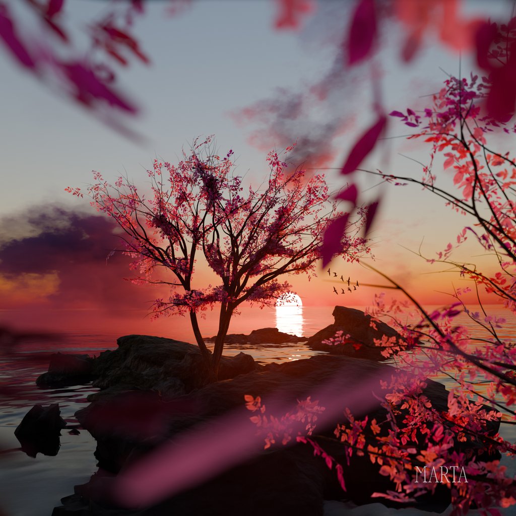 BlenderKit | Download the Petals of the Sunset scene