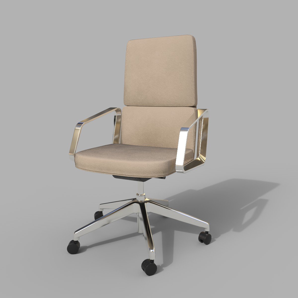 LAS Lead Middle Chair Biege Velour | Desk Chairs models | BlenderKit
