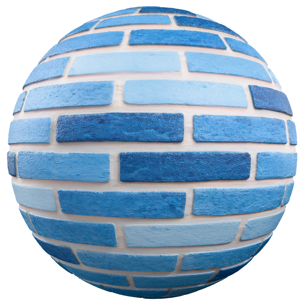 Blue Painted Brick Wall | FREE bricks materials | BlenderKit