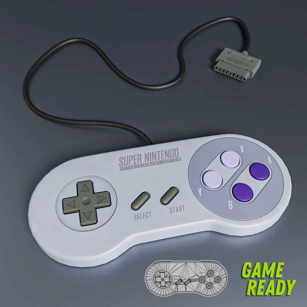 Super Nintendo Controller | Video devices models | BlenderKit