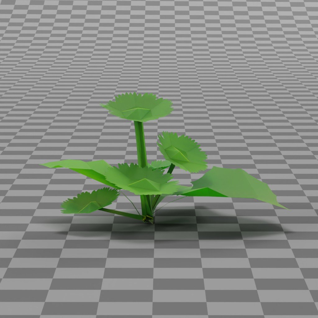 Stylized Grass with big leaves | Grass models | BlenderKit