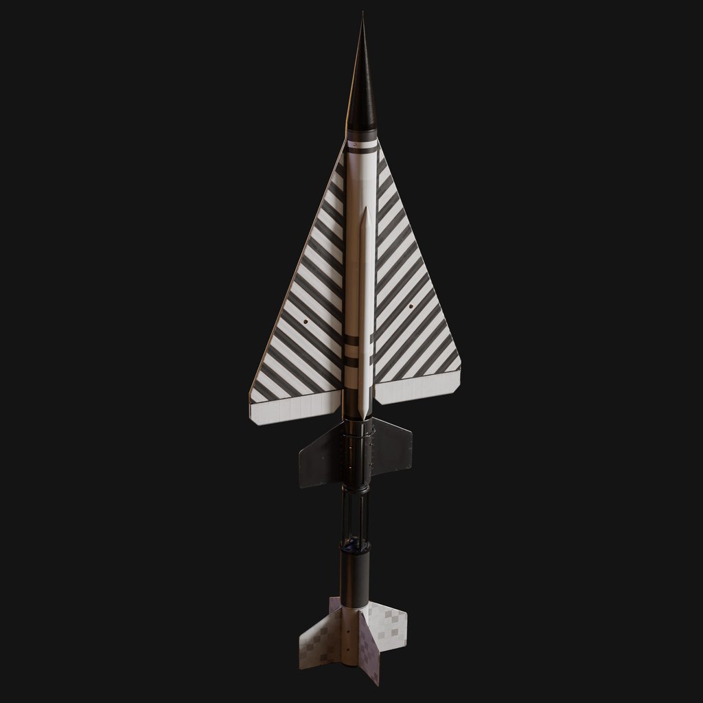1940s American Sounding Rocket Winged | Science models | BlenderKit