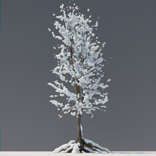 Snow Tree 05 | Trees models | BlenderKit