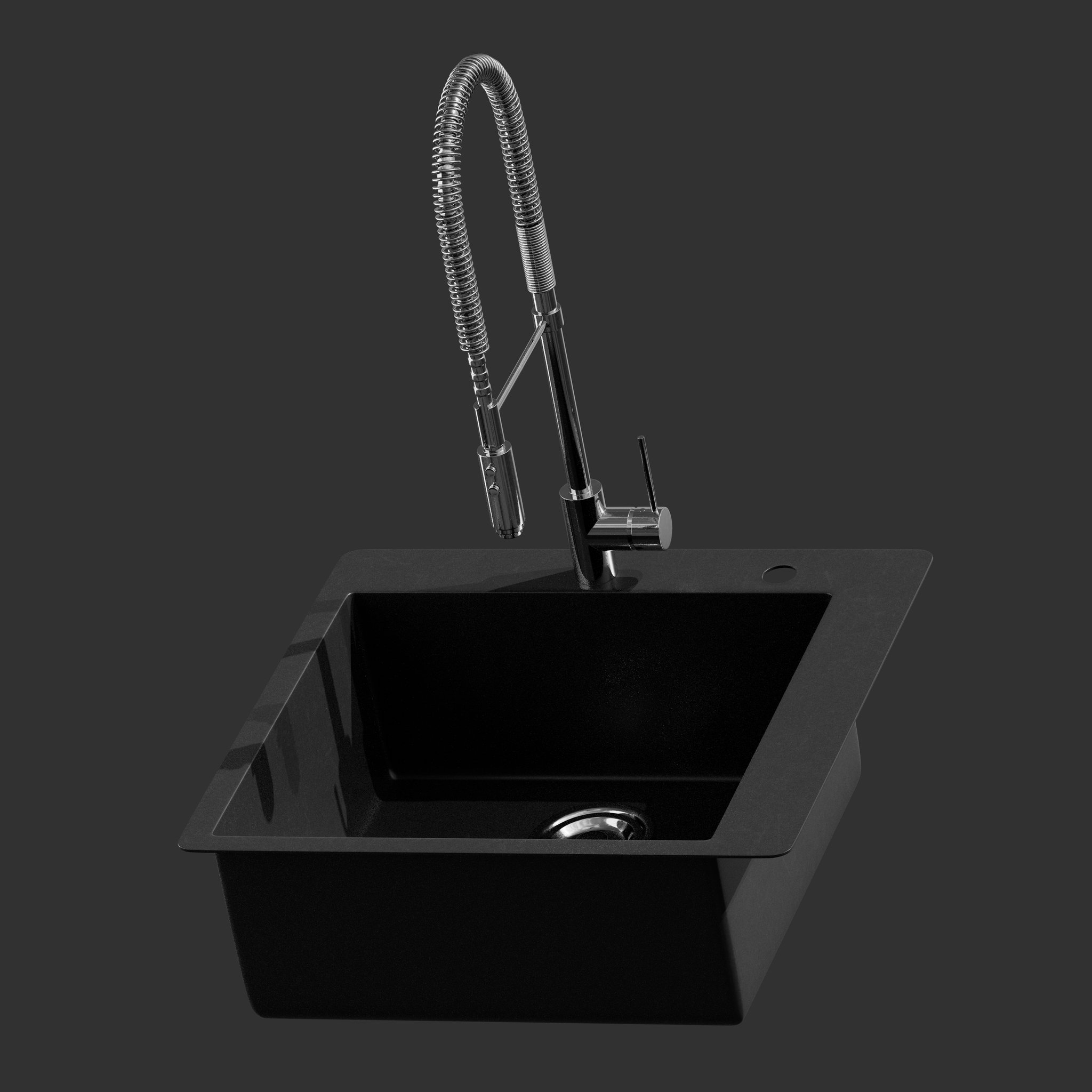 Sink S71 S712-F450 Industrail BK | FREE Kitchen Sinks models | BlenderKit