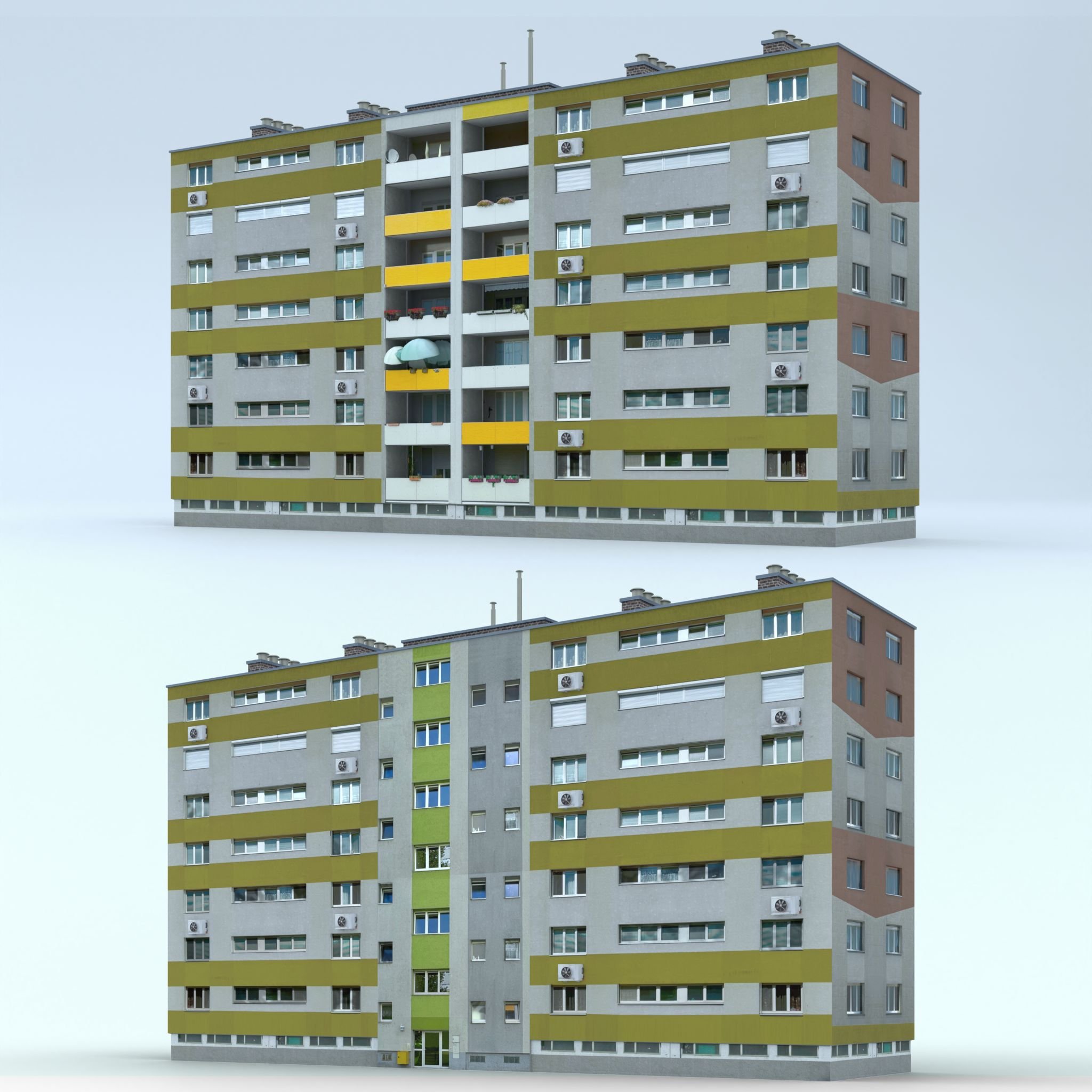MonoBlock 7 – AC Apartment Block | Private Buildings models | BlenderKit