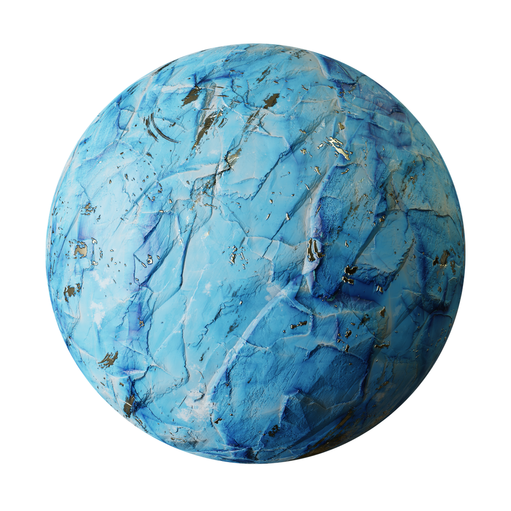 Light blue gem stone with gold veins | FREE stone materials | BlenderKit