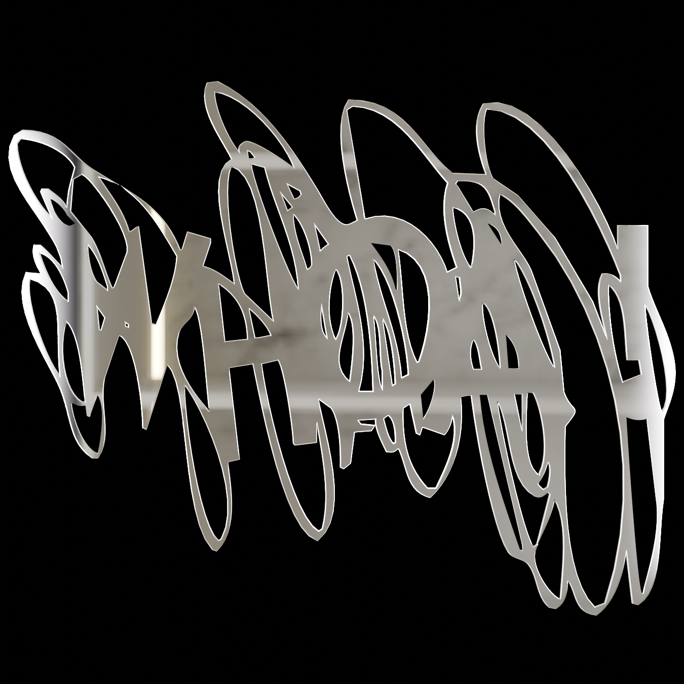 Scribble Wall Sculpture | FREE Interior Sculptures models | BlenderKit