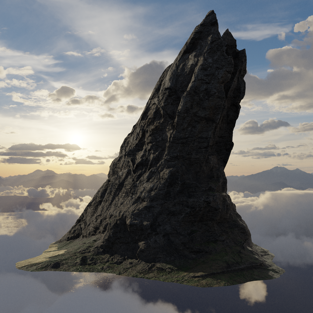Rugged Slanted Rock | Environment Elements models | BlenderKit