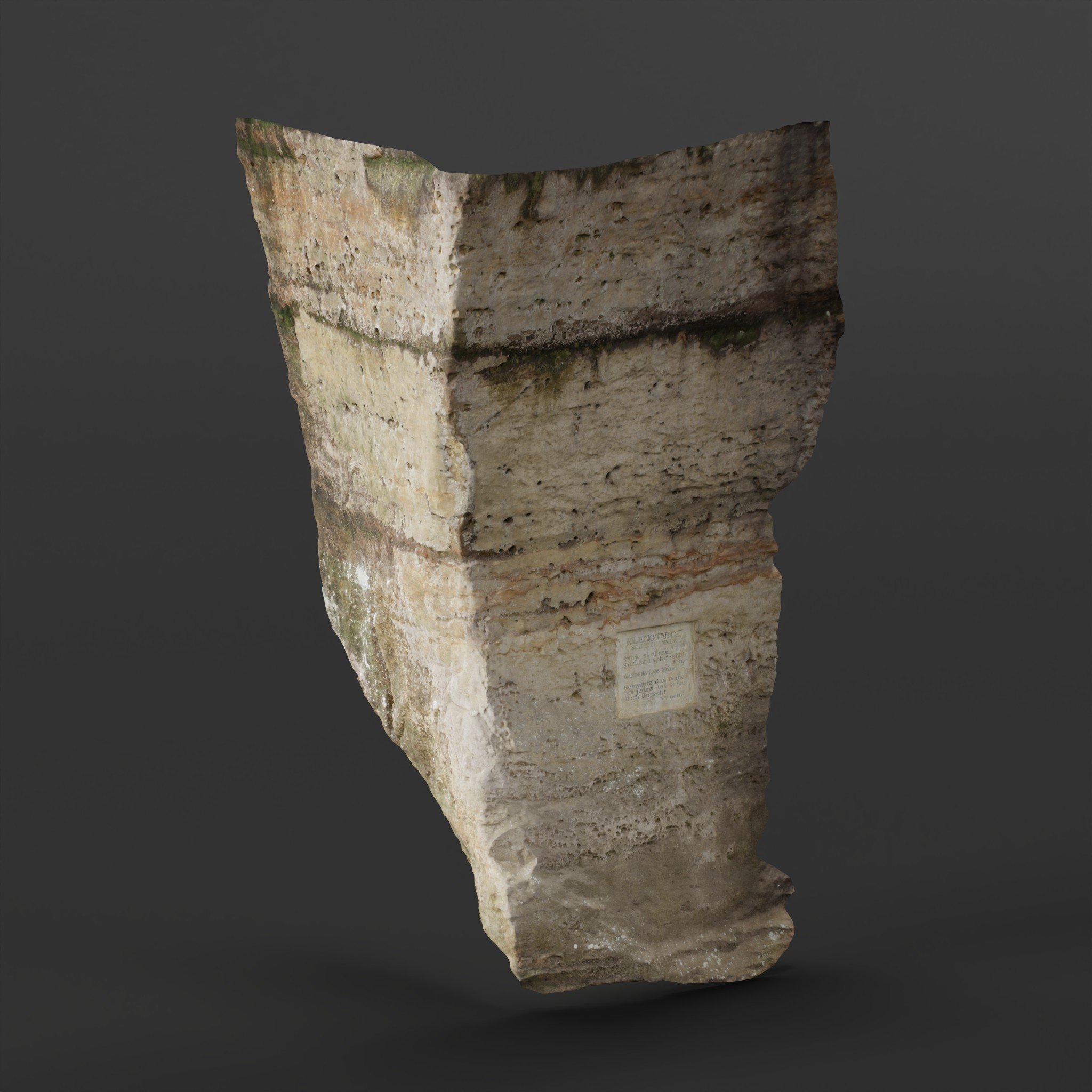 Sandstone cliff with a memorial plaque | Environment Elements models ...