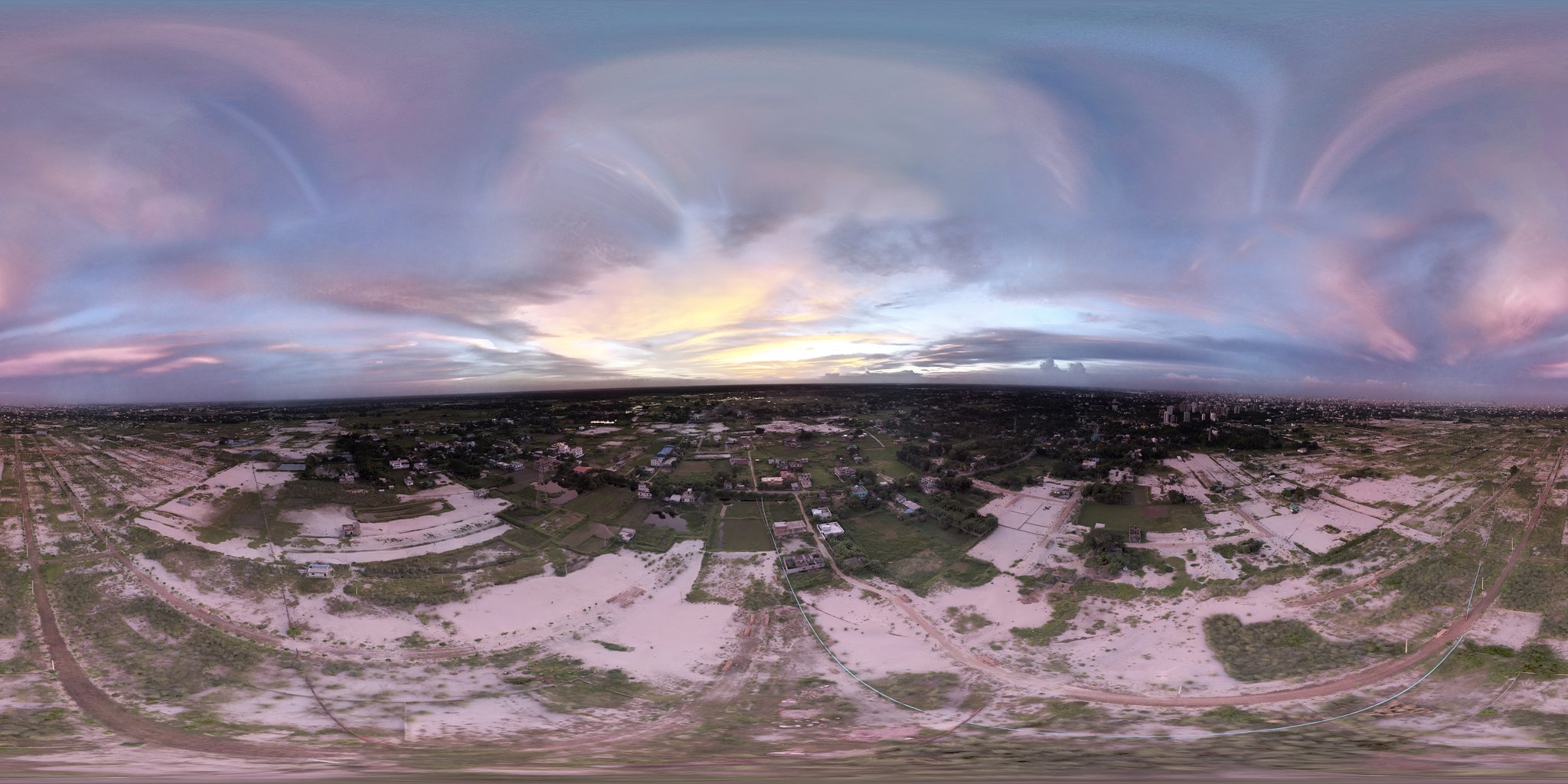 Vivid Sunset HDRI Over Sandy Terrain | Urban Elements HDRis | BlenderKit