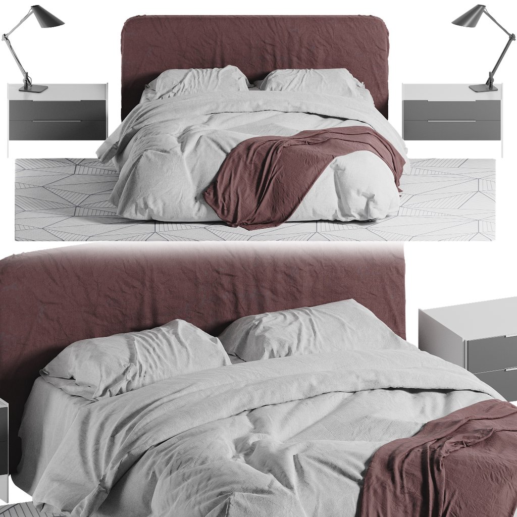 Bed 006 | Beds models | BlenderKit