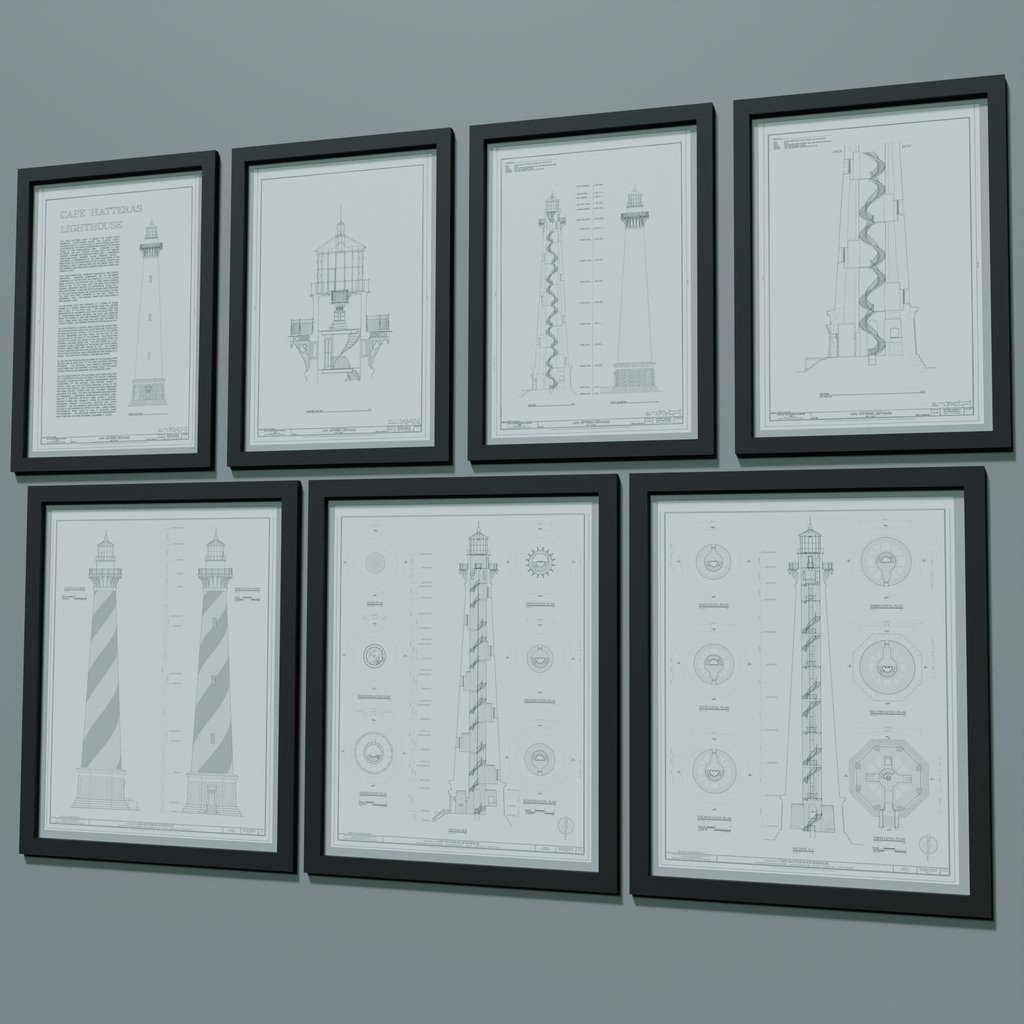 Framed Lighthouse Prints | FREE Decoration Sets models | BlenderKit