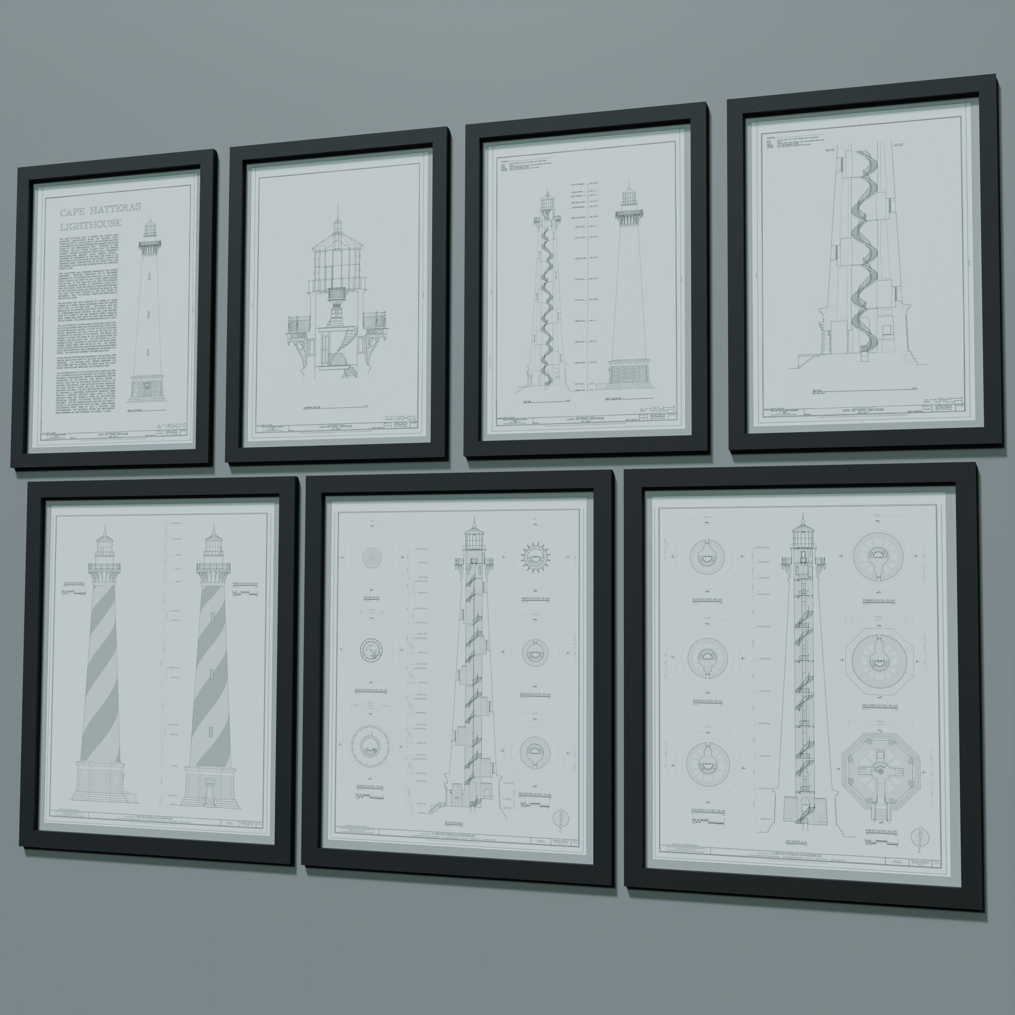 Framed Lighthouse Prints | FREE Decoration Sets models | BlenderKit