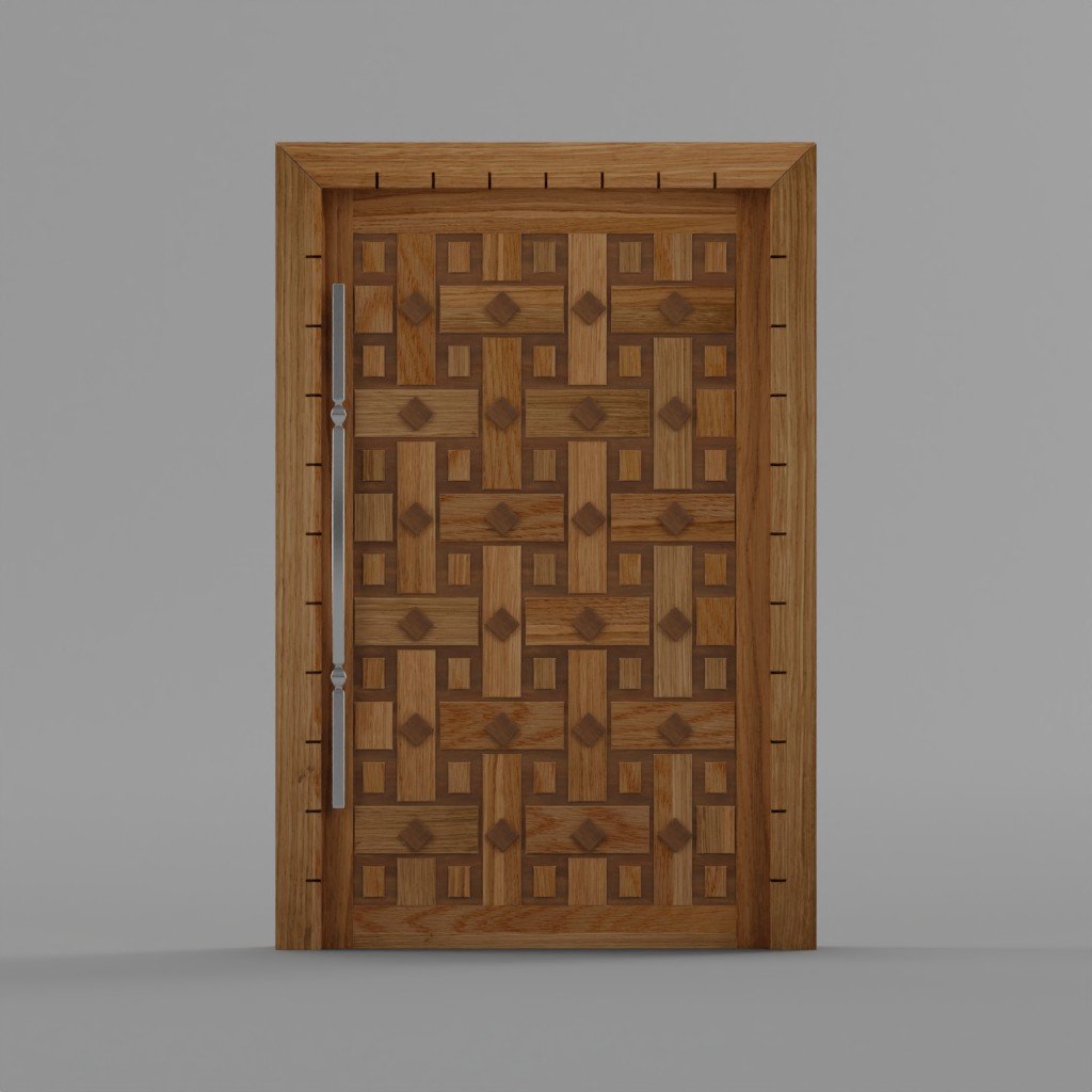 Large wooden door | FREE Doors models | BlenderKit
