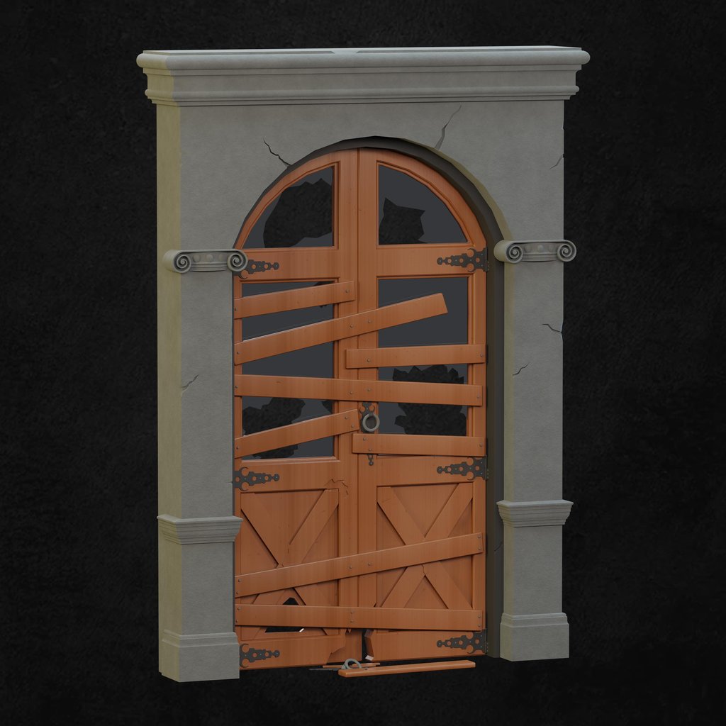 Broken Door | Doors models | BlenderKit
